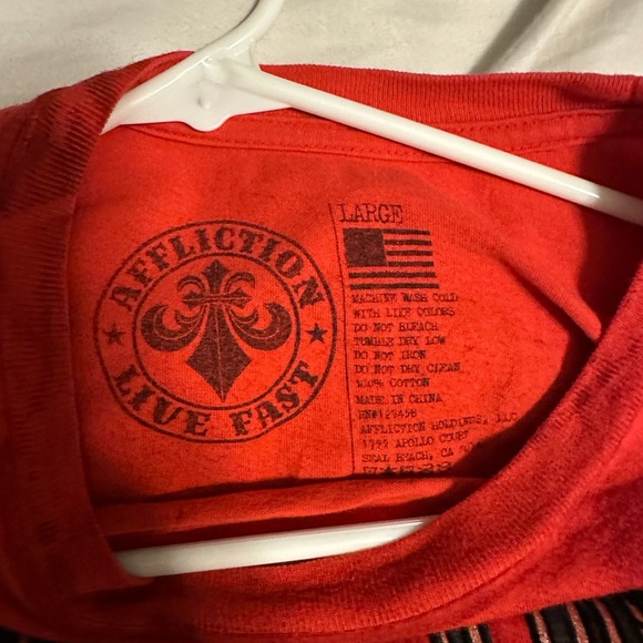 Affliction | Shirts | Red Affliction Shirt I Never Wear Havent Worn It ...